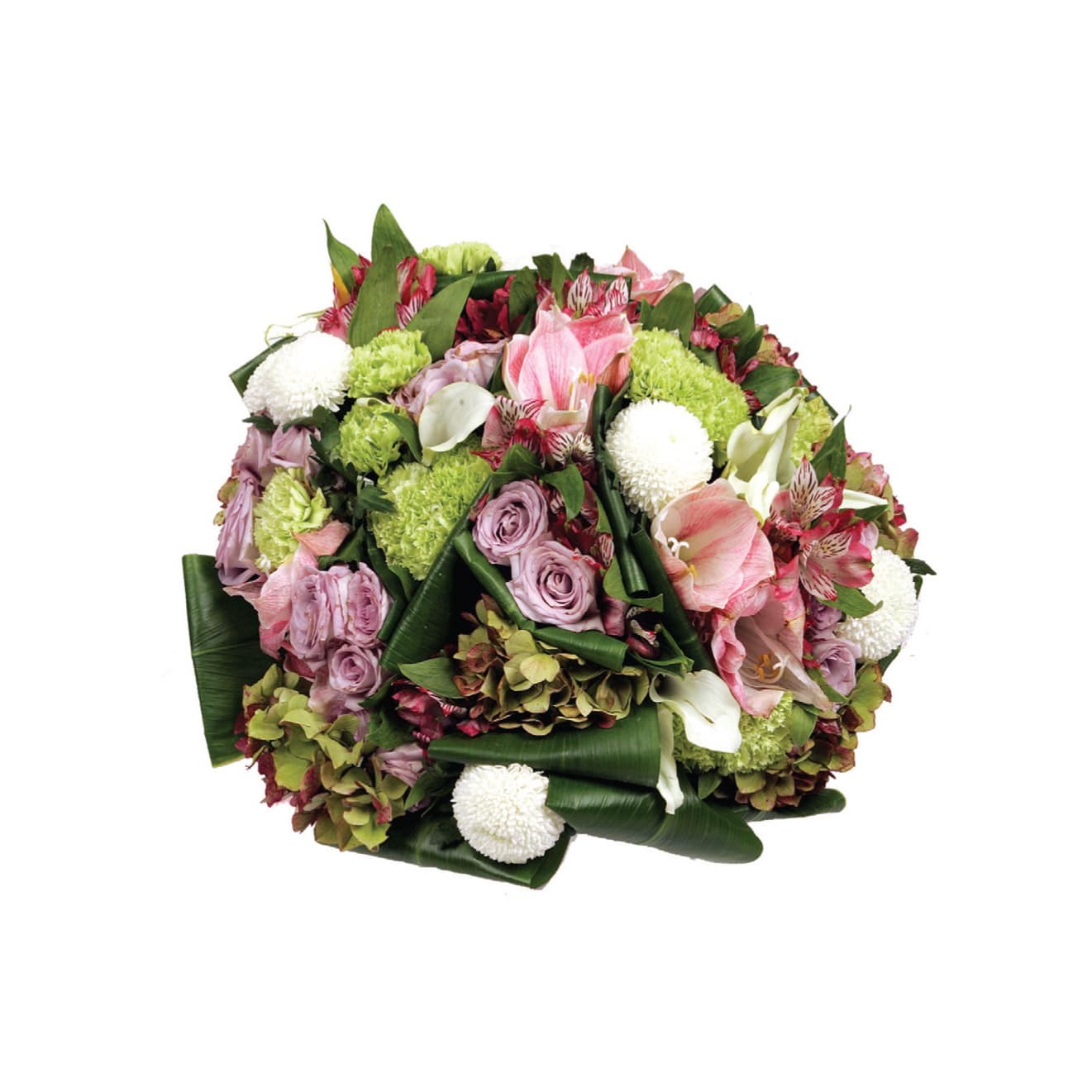 Bouquet rond rose - Pompes funèbres Canard